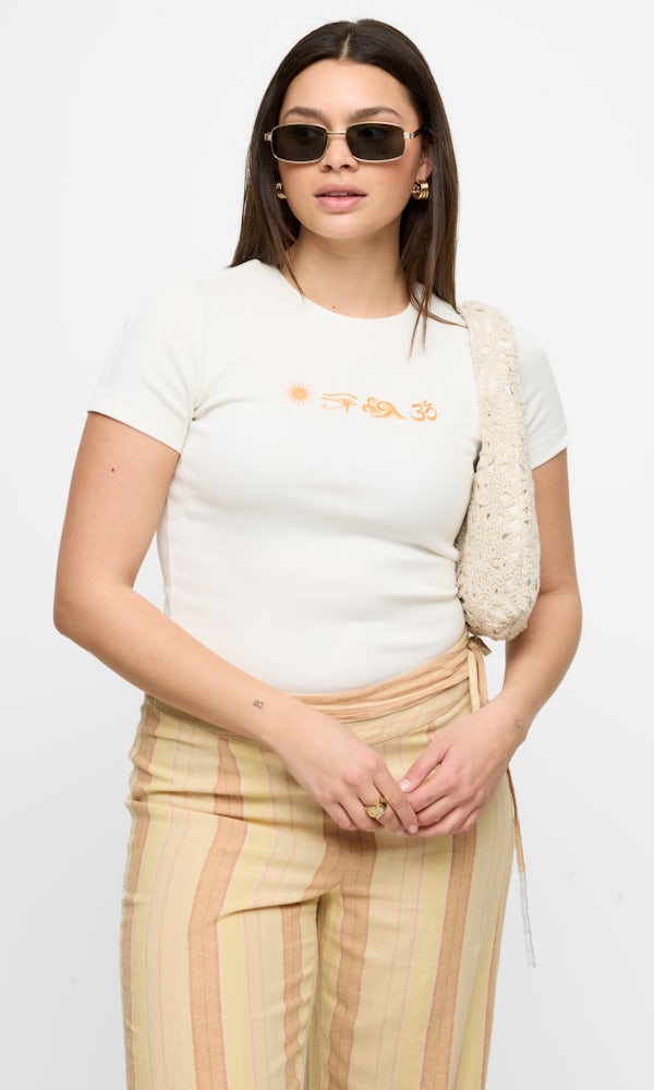 Vit Basic t-shirt | Dam | Bik Bok