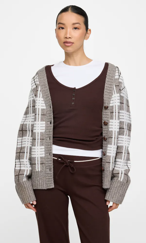 Multi Check me cardigan | Dame | Overdeler - Cardigans Bik Bok